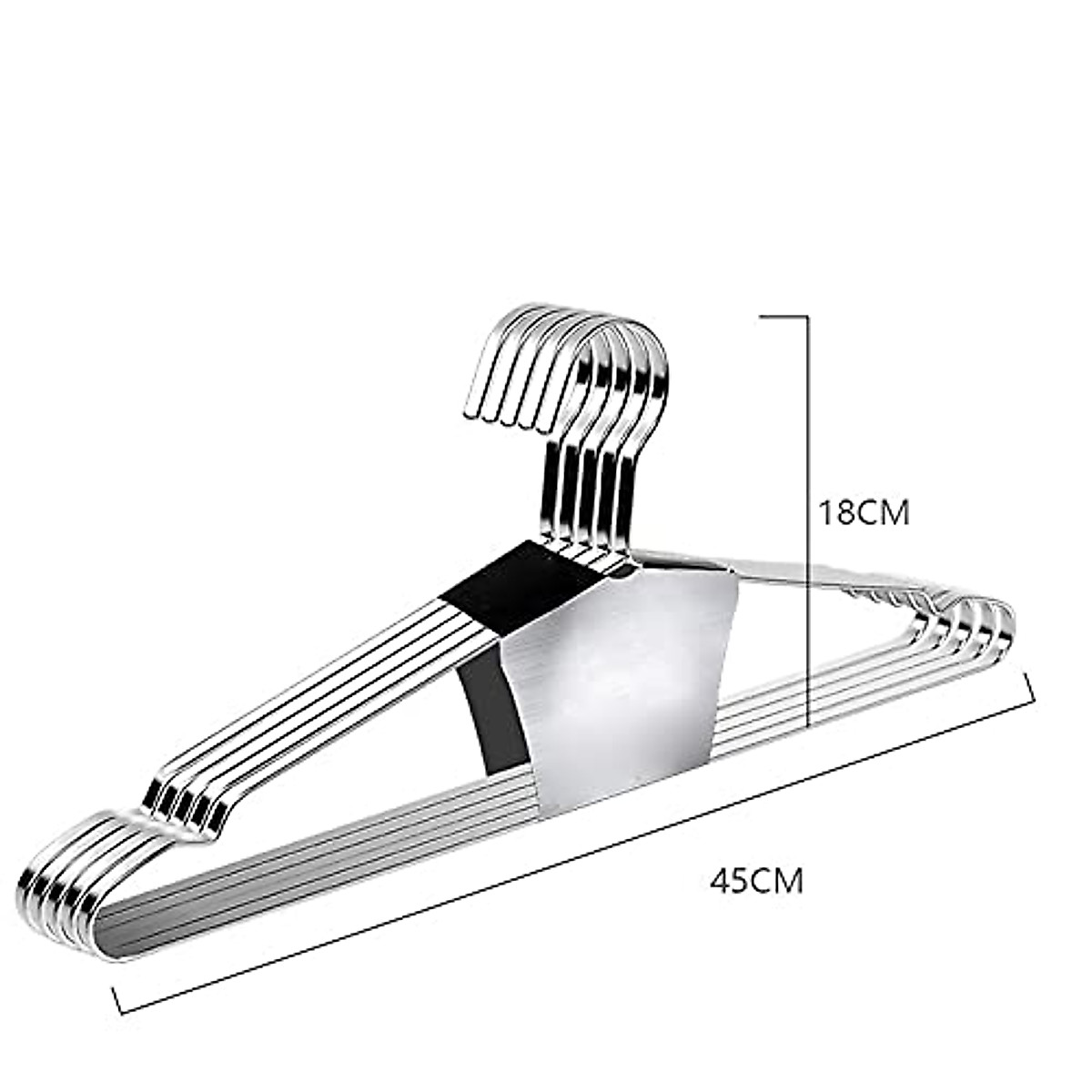 CPSUN Hangers 5 Pack Strong Heavy Duty Stainless Steel Metal Hangers for Home,Thicken and Bold Flat Strips Bulk Hangers