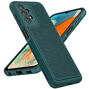 FNTCASE for Samsung Galaxy A23 5G Case: (Samsung Galaxy A23 4G LTE) Dual Layer Protective Heavy Duty Cell Phone Cover Shockproof Rugged with Non Slip Textured Back - Bumper - 6.6inch Dark Green