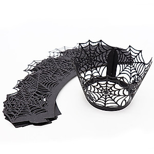 BinaryABC Halloween Cupcake Wrappers,Spider Web Cupcake Wrapper,Halloween Party Decorations Supplies 36Pcs