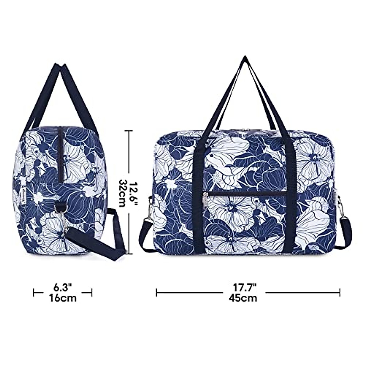 For Spirit Airlines Personal Item Bag 18x14x8 Foldable Travel Duffel Bag Tote Carry on Luggage Duffle Overnight for Women and Men (with Shoulder Strap))