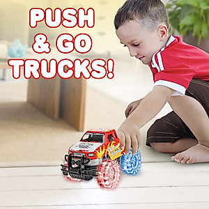 ArtCreativity Light Up Red Monster Truck, 1 Piece, 8 Inch Monster Truck Toy with Flashing LED Tires & Batteries, Push n Go Car Toys for Kids, Fun Gift for Boys & Girls Ages 3 & Up…