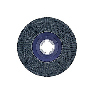 BOSCH FDX2750080 1-Piece 5 In. X-LOCK Flap Disc 80 Grit Compatible with 7/8 In. Arbor Type 27 for Applications in Metal Blending and Grinding