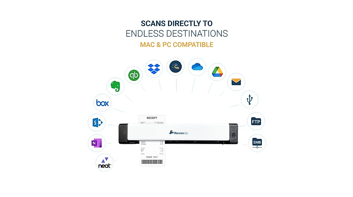 Raven Go Portable Document Scanner for PC and Mac | USB