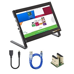 UCTRONICS for Raspberry Pi Screen 7 Inch IPS Touchscreen with Prop Stand, 1024×600 Capacitive HDMI LCD Monitor Portable Display for Raspberry Pi 4, 3B+, Windows 10 8 7, No Driver Needed