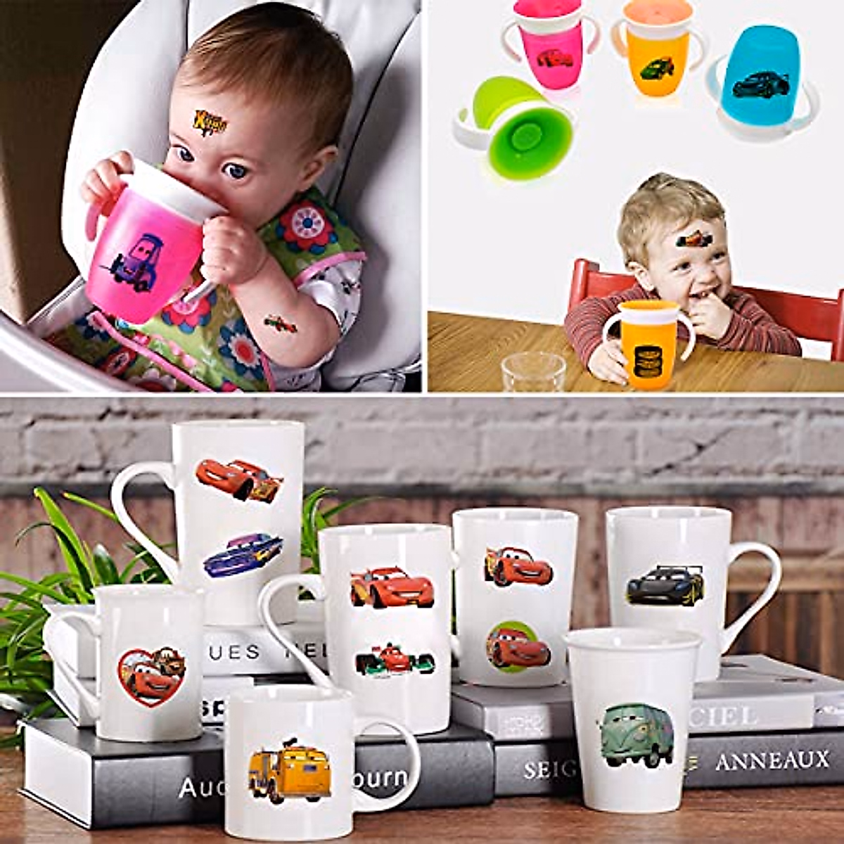 8 Sheets Cars Temporary Tattoos for Kids, Truck Race Car Birthday Party Supplies Truck Birthday Decorations for Kids Boys Girls Party Favors Racing Car Theme Party Decorations Party Gifts