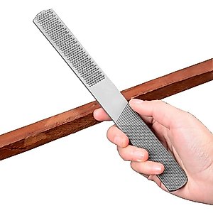 DONSTRAW Wood Rasp File 4 Way Premium Grade High Carbon Hand File and Round Rasp, Half Round Flat & Needle Files Wood Rasp Set for Sharping Wood and Metal Tools
