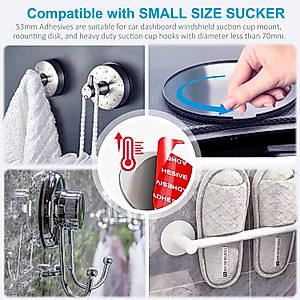 6 Pack Adhesives for Suction Cup Mount, AZXYI 53mm(2.09inch) Sticky Adhesive Replacement Kit, Compatible with Car Dashboard Pad Mounting Disk, GPS Dash Cam Suction Cup Mount and Socket Mount