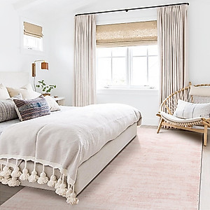 BILEEHOME Light Pink Rug 5x7 for Nursery Bedroom,Abstract Cute Modern Washable Boho Area Rugs for Girls Room,Blush