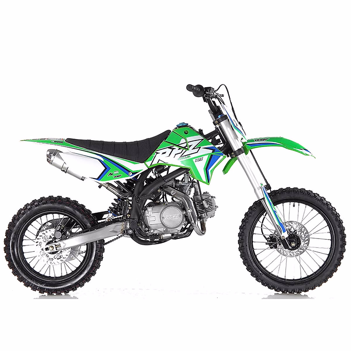 Apollo DB-X18 125CC RFZ Racing Dirt Bike, Twin Spare Heave Duty Steel Frame (Green)