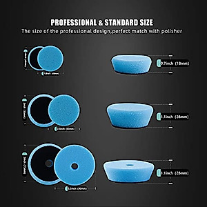 SPTA Mini Polishing Pads, 25mm 50mm 80mm Detailing Polishing Pads Car Detailing Kit Vehicle Buffing Pads Preserving Wax & Polishing Pads Paint Polishing Applicator (32Pcs) For mini Polisher -XBP123M58