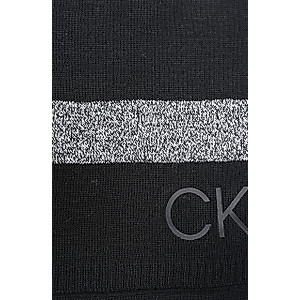 Calvin Klein Men's Scarf, Black and Grey Striped, One Size