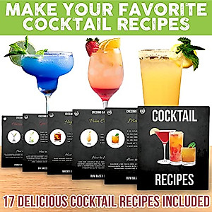 24oz Cocktail Shaker Set Bartender Kit w/Bar Accessories for The Home Bar Set- Martini Shaker, Jigger Drink Mixer Spoon -Alcohol Shaker Bartender Gift Idea- Bartending Kit Essential for Home- Cresimo