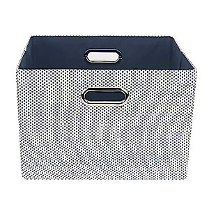 Lambs & Ivy Foldable/Collapsible Storage Bin/Basket Organizer with Handles, Blue