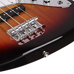 PURELOVEE 45 Inch Electric Bass Guitars Beginner Kit, Full Size 4 Strings Bass Guitar with Gig Bag, Guitar Hanger Hook, Finger Hand Piano, Guitar Strap, Pick and Guitar Cable