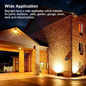 Familite LED Bug Light Bulbs, 1900K Yellow Outdoor PAR38 Flood Lights, Dusk to Dawn Auto On/Off Porch Lights, IP65 Waterproof, Replace up to 100W for Garage Hallway Yard Porch, 2 Pack