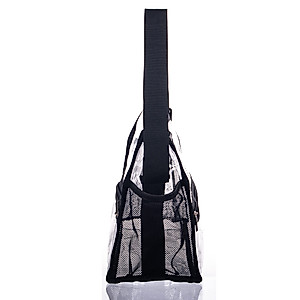 Game Changer Travel Bag Actor Bag Clear Vinyl PVC Makeup Cosmetic Toiletry Bag MUA Kits Organizer Bag Stadium Approved Clear Tote Gym Bag with Adjustable Strap for Home,Work,Concerts, Sports Events