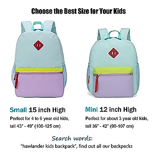 HawLander Preschool Backpack for Toddler Girls, Kids School Bag, Ages 3 to 7 years old, Mini, Light Green