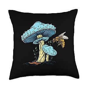 Shroom Lovers Gift Trippy Psychedelic Magic Mushrooms Shroom Psilocybin Art Throw Pillow, 18x18, Multicolor