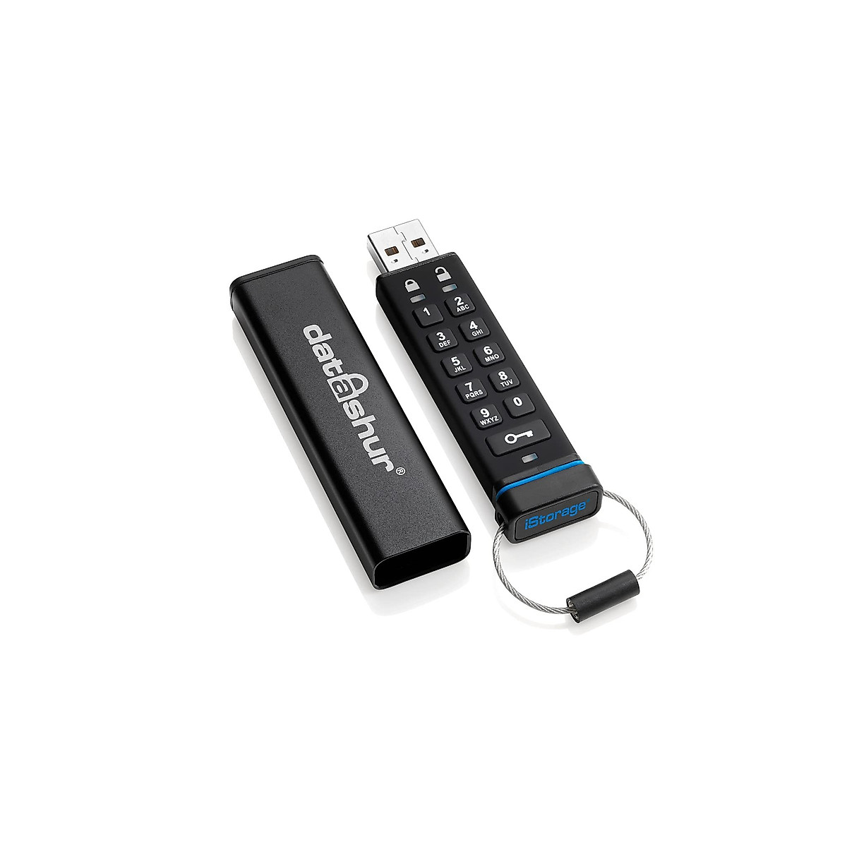 iStorage datAshur 8 GB Secure Flash Drive - Password Protected, Dust and Water Resistant, Portable, Military Grade Hardware Encryption USB 2.0 IS-FL-DA-256-8