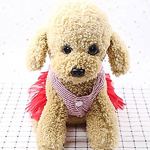 HonpraD Dog Dress for Large Dogs Girl Clothing Cat Jacket Pet Supplies Striped Suspender Mesh Skirt Dress New Year Eve Dresses for Dogs