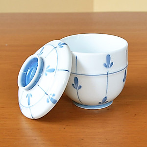 有田焼やきもの市場 Chawanmushi Cups with Lids Set of 2 Japanese Chawan Mushi Arita Imari ware Made in Japan Mebae