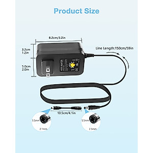 Aclorol Universal Power Adapter 30W 12V 9V 7.5V 6V 5V 4.5V 3V Adjustable Variable Power Supply AC/DC Adapter Converter Switching 100V-240V AC to DC 3V-12V with Polarity Converter & 14 Tips