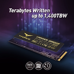 TEAMGROUP T-Force CARDEA A440 Graphene & Aluminum Heatsink 1TB with DRAM SLC Cache 3D NAND TLC NVMe PCIe Gen4 x4 M.2 2280 Gaming Internal SSD Read/Write 7,000/5,500 MB/s TM8FPZ001T0C327