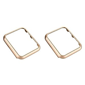 UKCOCO Watch Frame 2pcs metal screen metal gold apples s watch 40mm screen protector 44mm watch case watch bumper watch cover protective film strap aluminum alloy dial