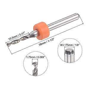 uxcell Micro PCB Drill Bit Set, 1/8" Shank 1.75mm Solid Tungsten Carbide CNC Engraving Print Circuit Board Drill Bits Rotary Tool 10pcs