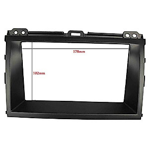YuYue Radio Stereo Panel for 2002-2009 Toyota Land Cruiser Prado 120 Lexus Gx470 2 Din Car Radio Frame Fascia Panel DVD Stereo CD Panel Dash Mount Refit Installation Trim Kit Frame (Black)