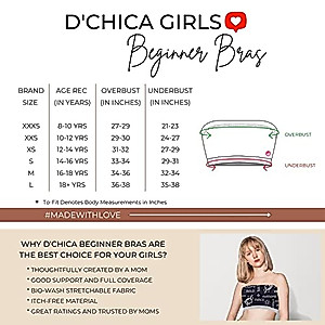 D'chica Cotton Girls Strapless Bandeau Tube Bras, Non-Padded, Regular Fit, Seamless Full Coverage, Soft, Comfortable & Stretchable Bra for Teens - Pack of 5 (16-18 Years)