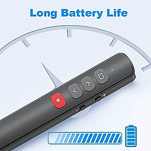 Towlup Presentation Clicker, 2 in 1 USB Type C Powerpoint Clicker with Laser Pointer, Wireless Presentation Remote Slide Clicker for Mac, Computer, Laptop, Smart Board - Battery Operated