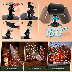 Christmas Snowfall LED Projector Lights - NACATIN 2022 Upgrade Christmas Snow Light,Snow Falling Projector Lamp Dynamic Snow Effect Spotlight for Xmas,Garden,Party,Holiday Landscape Decorative