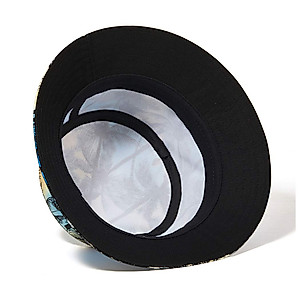 Quanhaigou Unisex Sun Hats, Fashion Beach Bucket Hat for Men Women,Summer Outdoor Boy's Girls Boonie Cap Breathable Packable (Palm Tree)