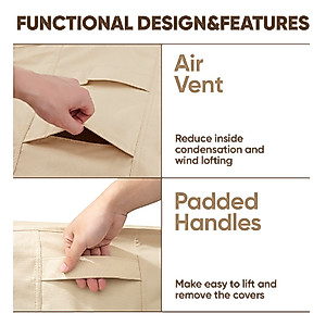 loriano Patio Chair Covers Waterproof Outdoor Chair Covers 600D Heavy Duty Fit as Lawn Lounge Deep Seat(2 Pack,Median)