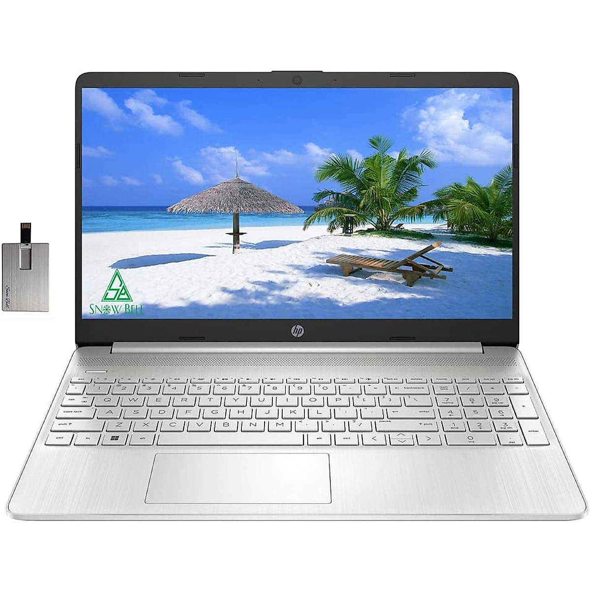 HP 2022 15.6" Touchscreen HD Laptop, 11th Generation Intel Core i5-1135G7, 8GB RAM, 512GB PCIe SSD, Intel Iris Xe Graphics Full-Size Keyboard, Natural Silver, Windows 11 S, 32GB USB Card