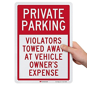 SmartSign Private Parking Sign, Violators Towed Away at Vehicle Owner's Expense Sign | 10" x 14" Engineer Grade Reflective Aluminum