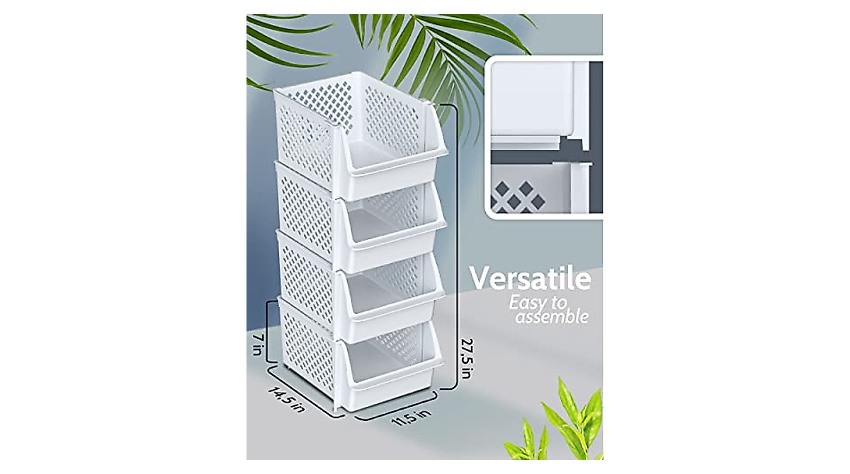 Skywin Stackable Storage Bins for Kitchen & Pantry Organization