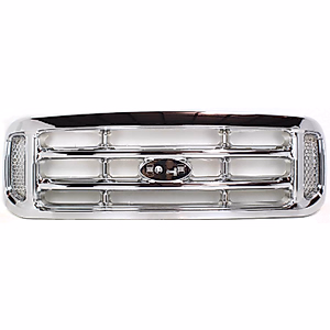 Evan Fischer Grille Assembly Compatible with 1999-2004 Ford F-250 Super Duty, 1999-2004 F-350 Super Duty, 1999-2004 F-450 Super Duty & 1999-2004 F-550 Super Duty - FO1200417