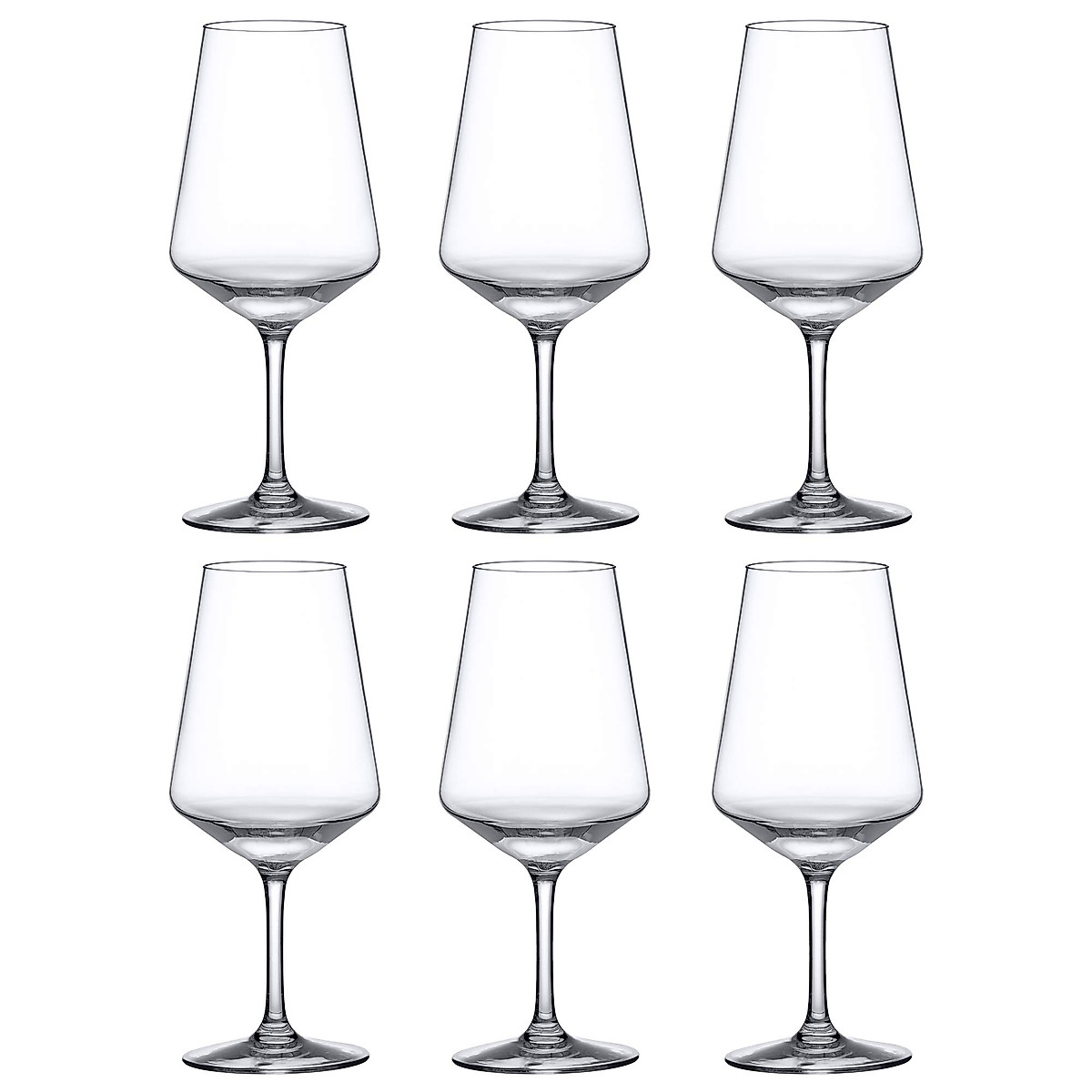 Amazing Abby - Sherry - 20-Ounce Unbreakable Tritan Wine Glasses (Set of 6), Plastic White Wine Glasses, Reusable, BPA-Free, Dishwasher-Safe, Perfect for Poolside, Outdoors, Camping, and More