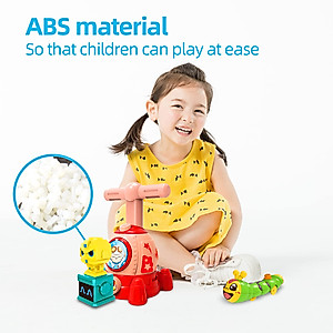 PZJDSR Rocket Balloons with Pump,Balloon Powered Toy Car with 12 PCS Balloons and Car Launcher Tower, Party Supplies Balloon Toys for Kids Ages 3+ (Rocket-Red)