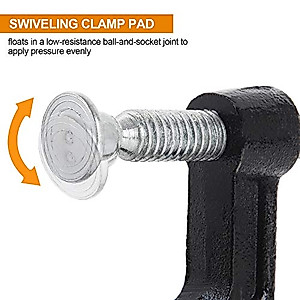 C-Clamp 2 Inch 14 Pieces G Clamp Set for Woodworking, Welding, and Building, 2 Inch Jaw Opening, Throat Depth 1-3/8 Inch