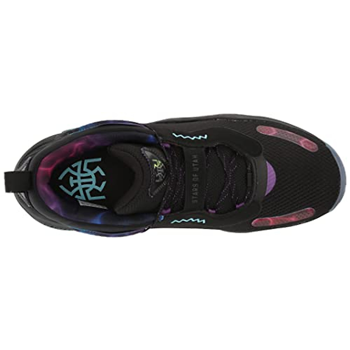 adidas Unisex D.O.N. Issue 3 Basketball Shoe, Black/Bright Cyan/Purple, 11 US Men