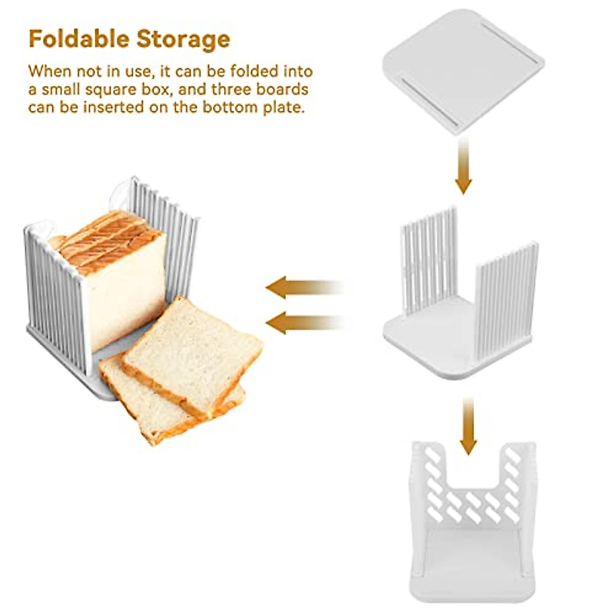 Bread Slicer, 10mm/20mm Adjustable Bread Slicer Foldable Bread Slicing Guide Kitchen Sandwich Bread Slicer for Homemade Bread Baking Accessories