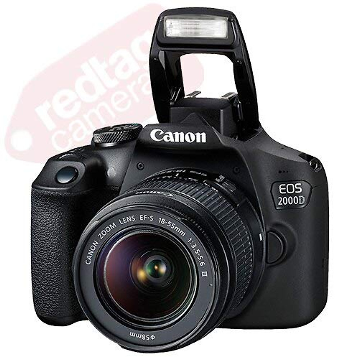 EOS 2000D / Rebel T7 Camera with EF-S 18-55mm f/3.5-5.6 III Lens (Black) + 16GB Memory Card + Pixi Basic Accessories (Renewed)