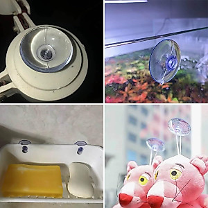 20 Pack Suction Cups for Glass Plastic Sucker Plastic Suction Pads Clear PVC Suction Cup with Hooks for Glass Table Transparent Anti-Collision Sucker Pad for Home Decoration Desk Window (30 mm)