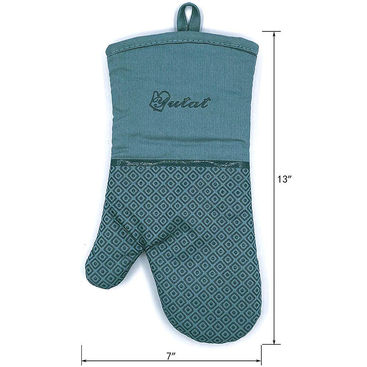 Pot Holders and Oven Mitts Sets 4Pcs, YUTAT High Heat Resistant Oven Gloves and Potholders, Non-Slip Grip Hot Pads with Food Grade Silicone Texture, Perfect for Kitchen Cooking Baking BBQ, Teal