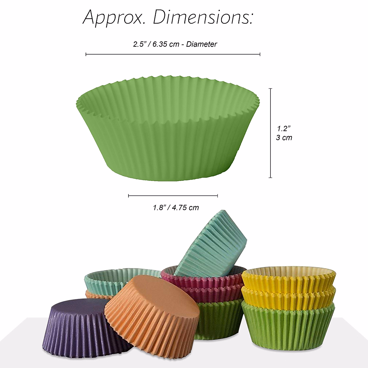Bahoki Essentials Paper Baking Cups - Cupcake, Muffin Liners, Assorted Cake Wrappers - Great for Birthday Parties and Family Gatherings - Rainbow - 300 Piece