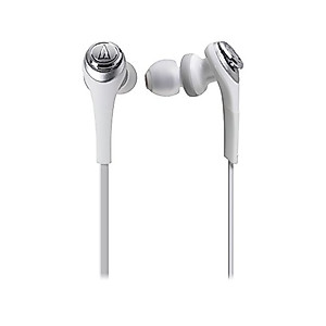 Audio-Technica ATH-CKS550BTWH Solid Bass Bluetooth Wireless In-Ear Headphones with Mic & Control, White