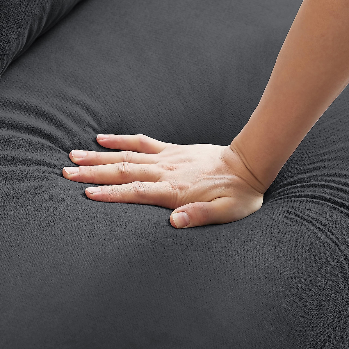 Tornama 48" Small Loveseat Sofa, Mid Century Modern Love Seat Couch, 2 Seat Tufted Couches with Throw Pillows for Living Room, Apartment, Bedroom and Small Spaces, Dark Grey